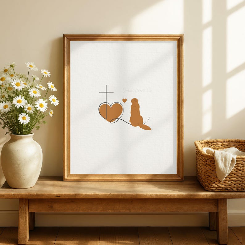 Mahogany Golden Retriever Christian Print, Dog Printable Wall Art, Pet ...