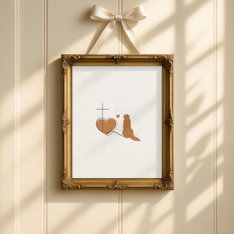 Mahogany Golden Retriever Christian Print, Dog Printable Wall Art, Pet ...