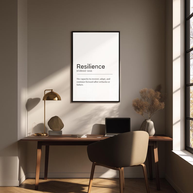 Resilience Definition Poster | Minimalist Motivational Wall Art | Quote ...