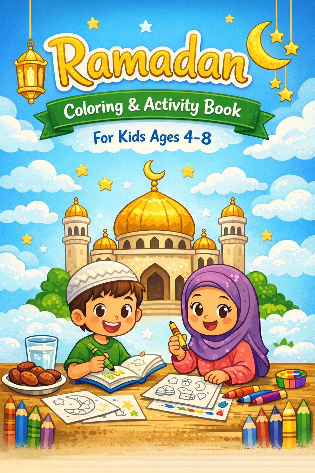 Ramadan Activity Book for Kids - Printable Coloring & Brain Games PDF ...
