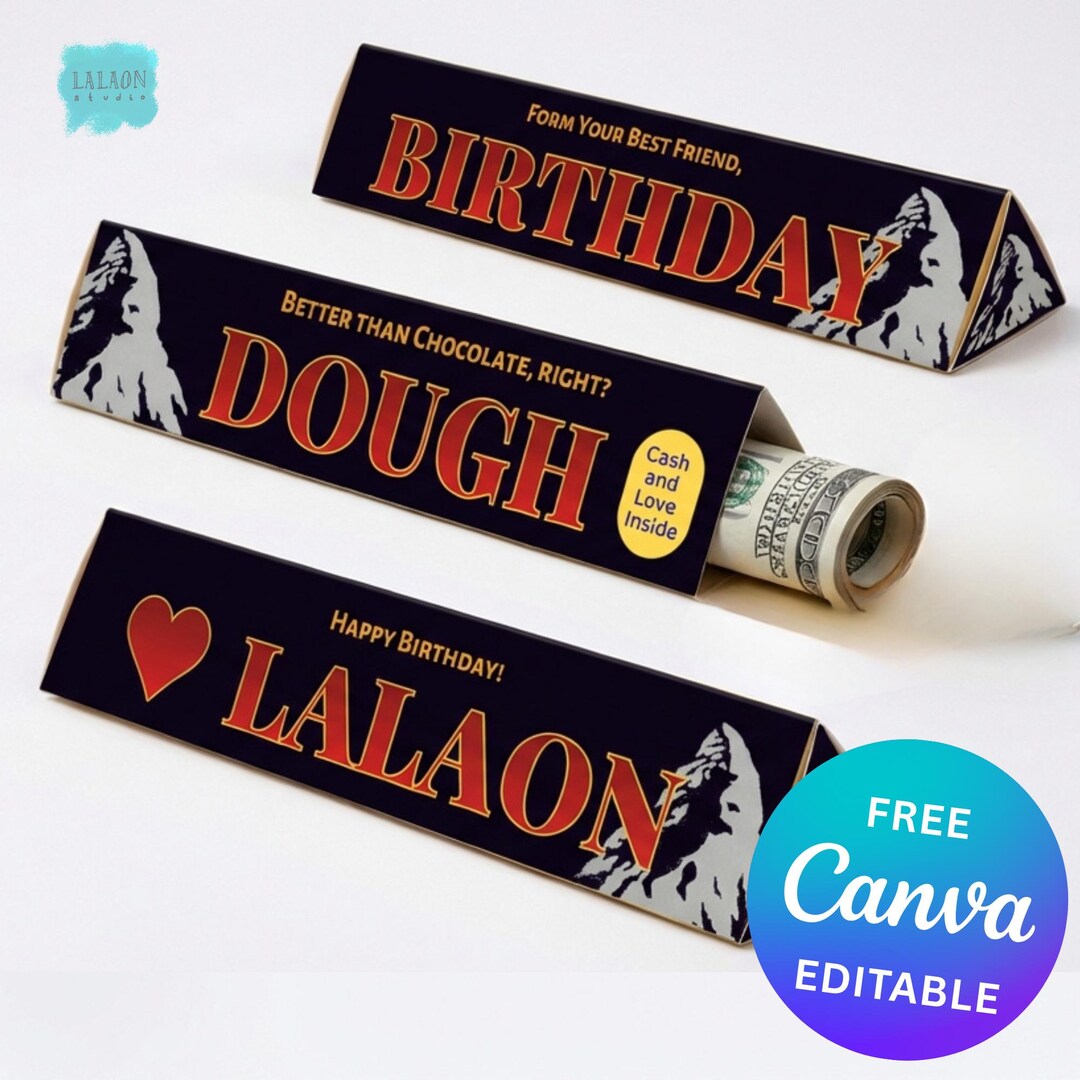 Toblerone Inspired DIY Money Holder (black) – Personal Gift, Canva ...