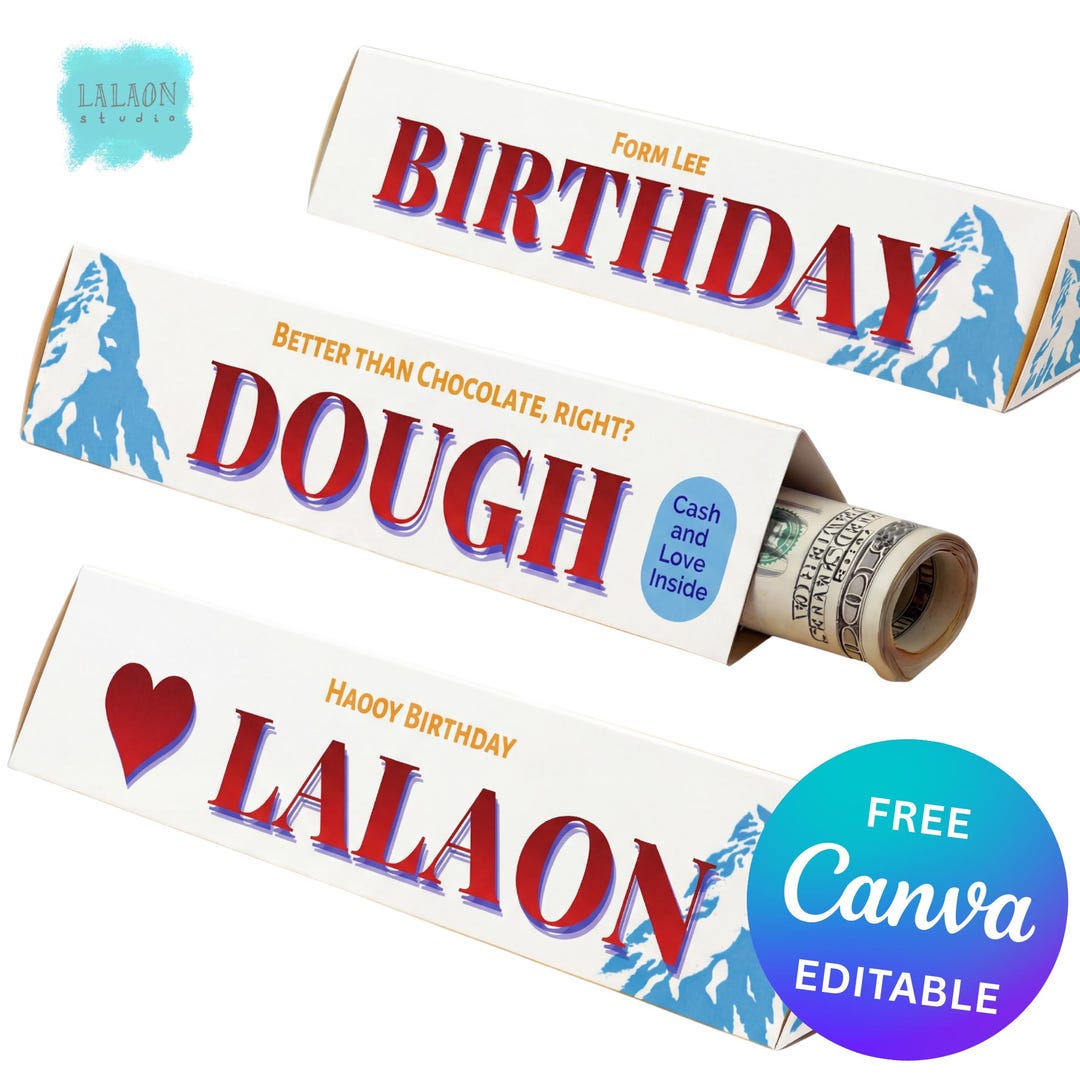 Toblerone Style DIY Money Holder (white) – Personal Gift, Canva ...