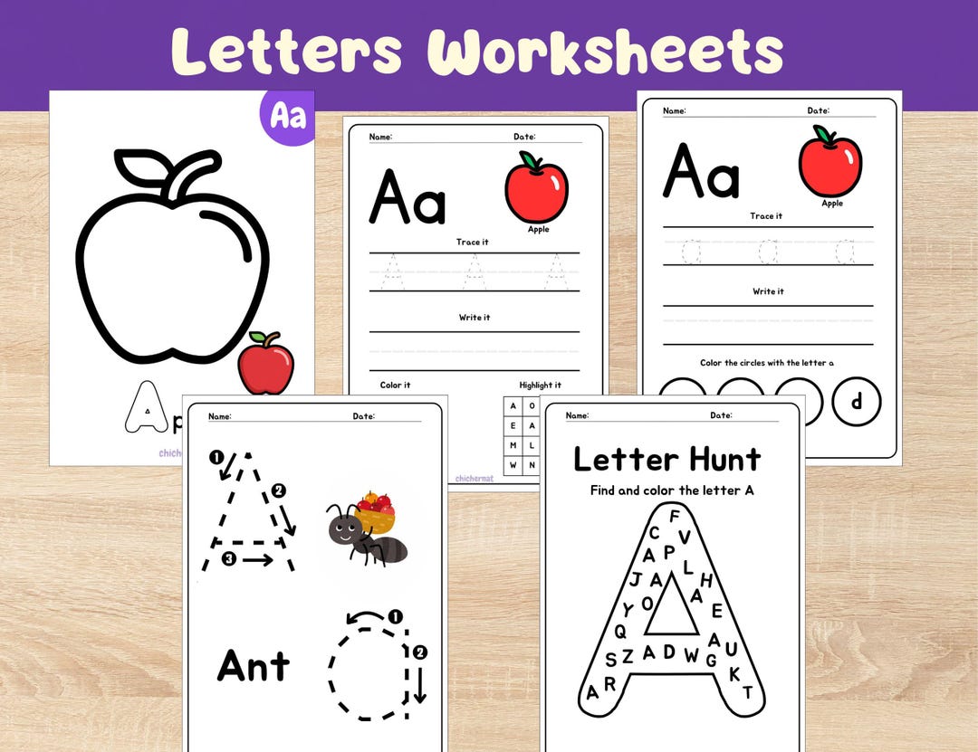 Letters Worksheets Printable, Alphabet Busy Book, Learning Binder ...