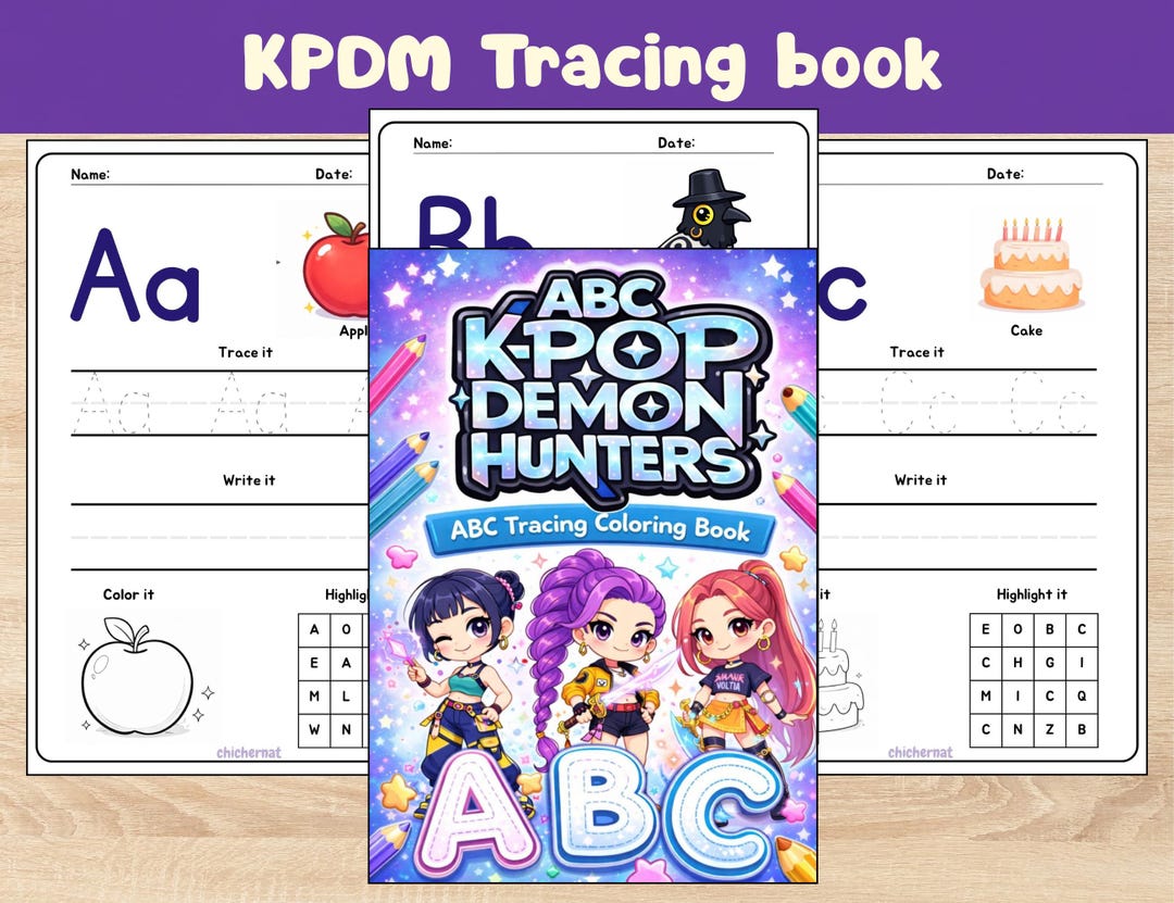 K-pop Demon Hunters ABC Tracing Book for Preschoolers, Handwriting ...