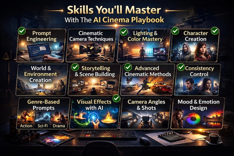 AI Filmmaking Prompts Cinema Playbook Google Veo 3 AI Video Guide - Etsy