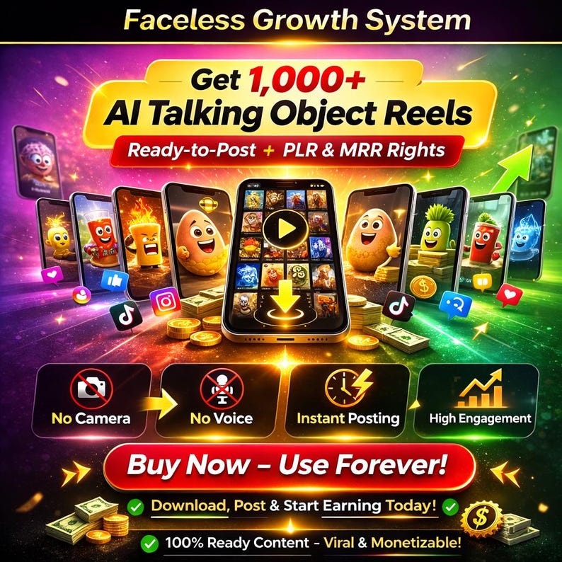 AI Talking Object Reels Bundle Viral Faceless Tiktok Instagram Content ...