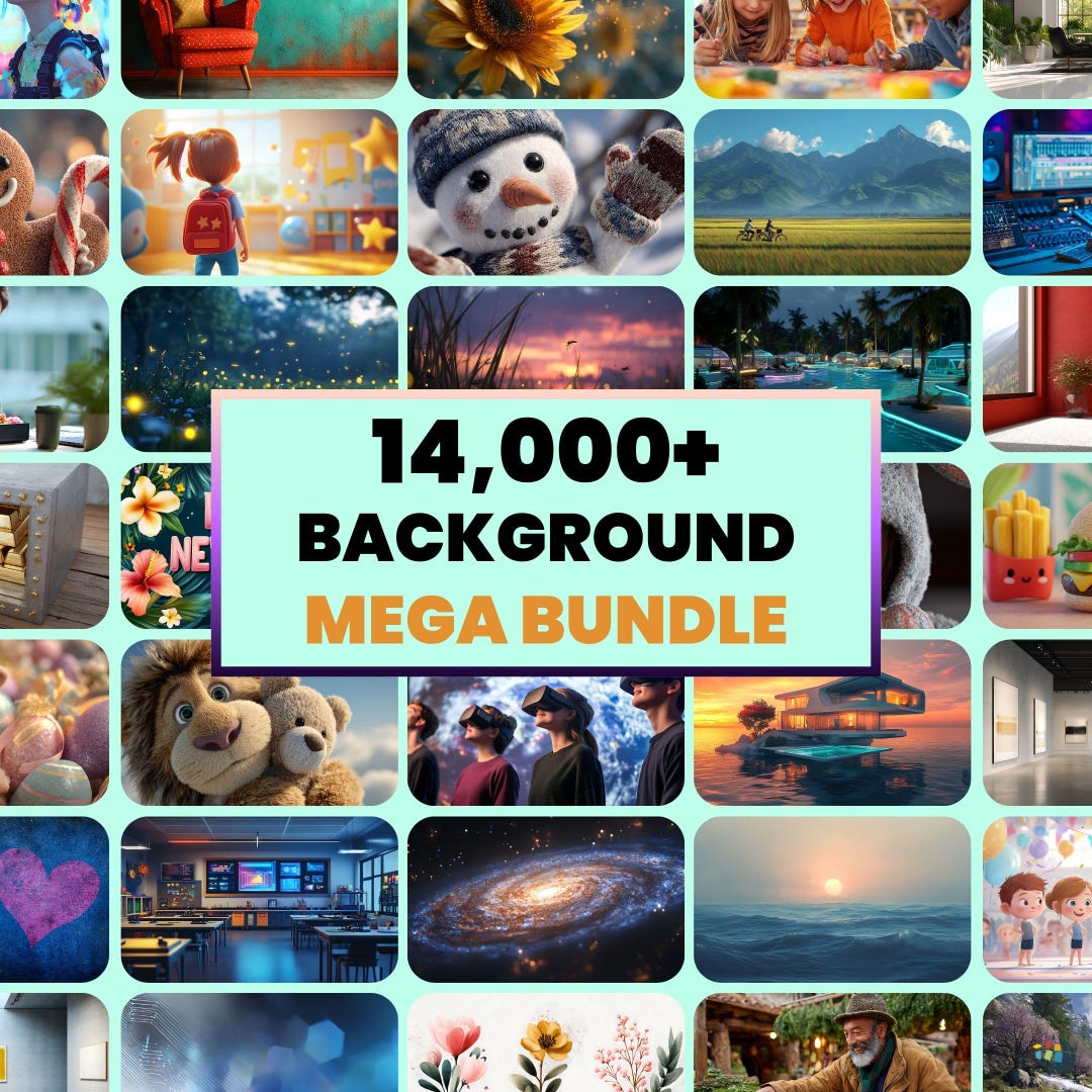 Digital Background Mega Bundle Nature, Abstract, Cartoon & Landscape ...