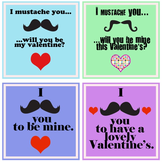 Lip And Mustache Valentine Printables