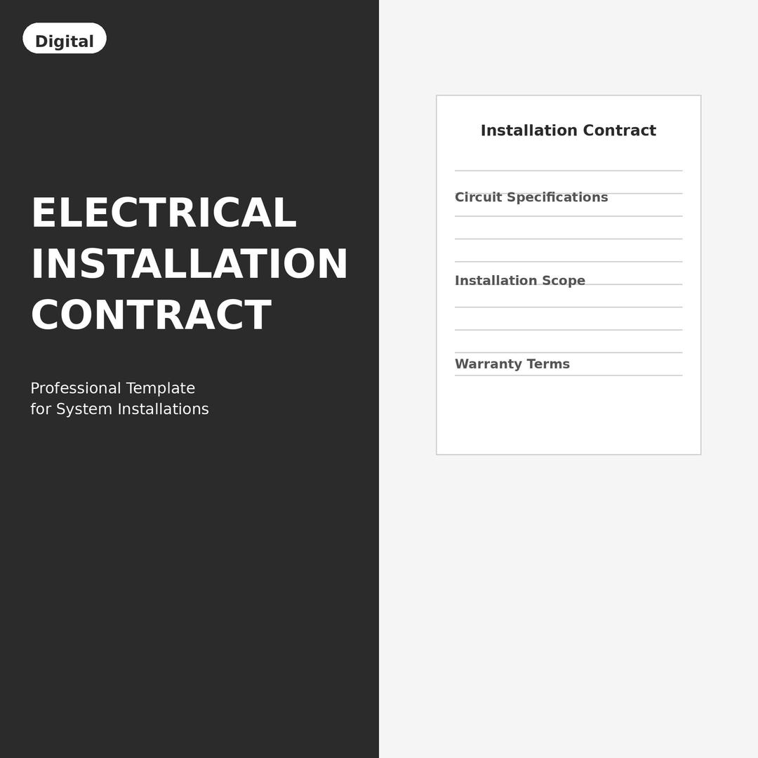 Electrical Installation Contract Template (panel, Circuit & Wiring ...