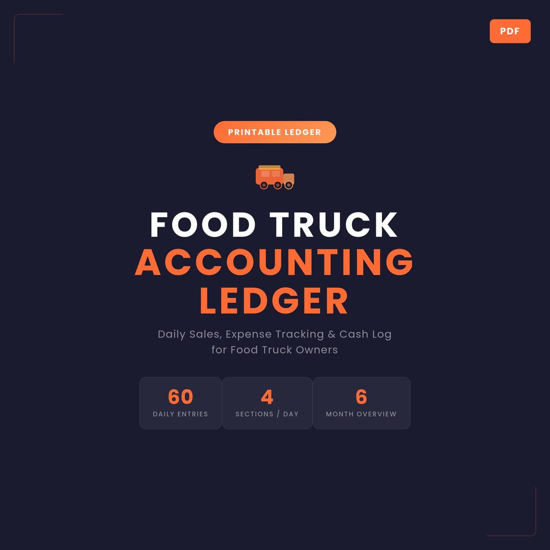 Food Truck Accounting Ledger | Daily Sales & Expense Tracker | Cash Log ...