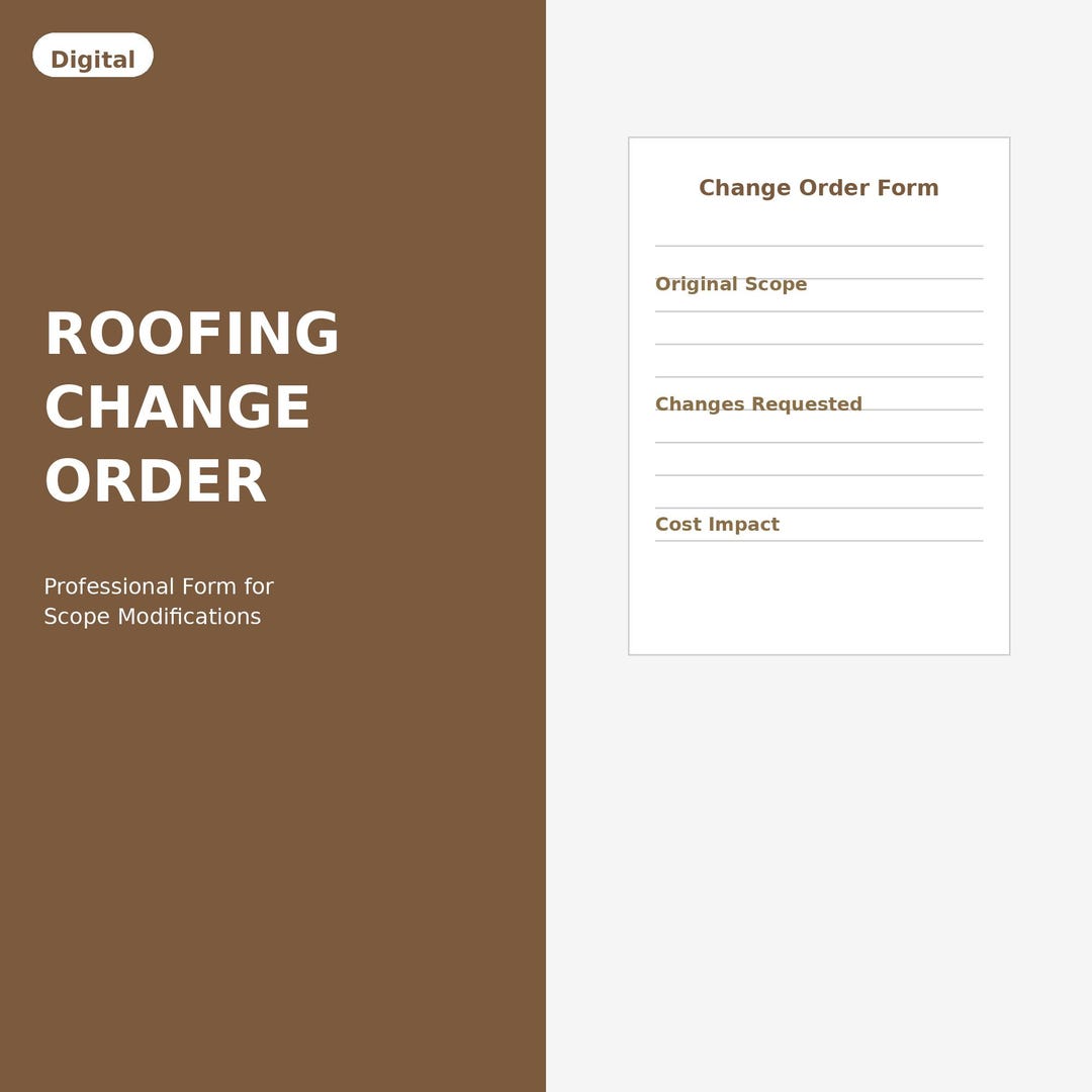Roofing Change Order Form Template (scope, Price & Timeline Adjustments ...