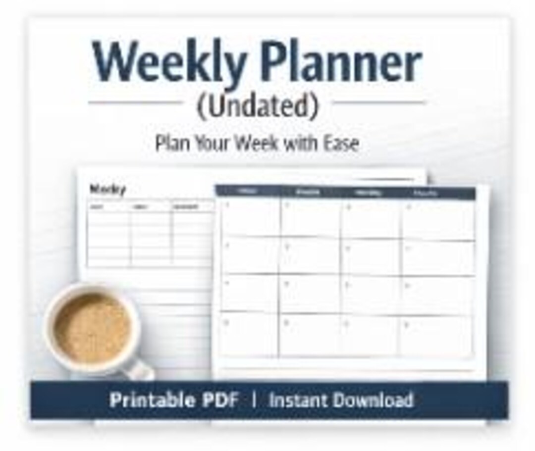 Weekly Planner Printable | Undated Weekly Schedule & To-do List ...