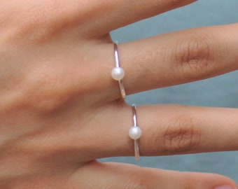 Tiny Pearl Ring - Etsy