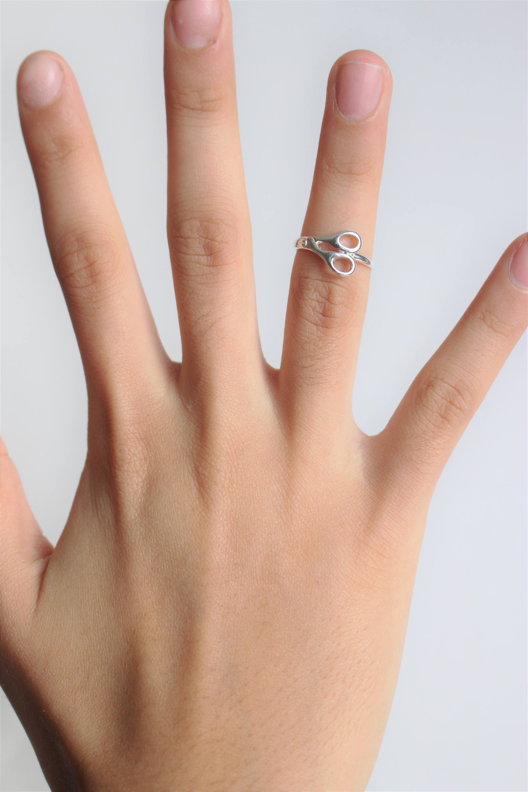 Scissors Ring in Sterling Silver Unique Trendy | Etsy