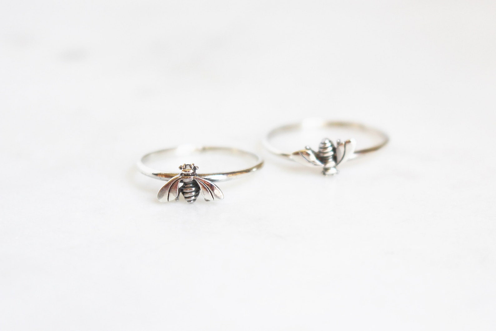 Silver Bee Ring Sterling Silver Unique Stacking Ring Gift - Etsy Canada