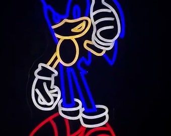 Neon Sonic Sign - Etsy UK