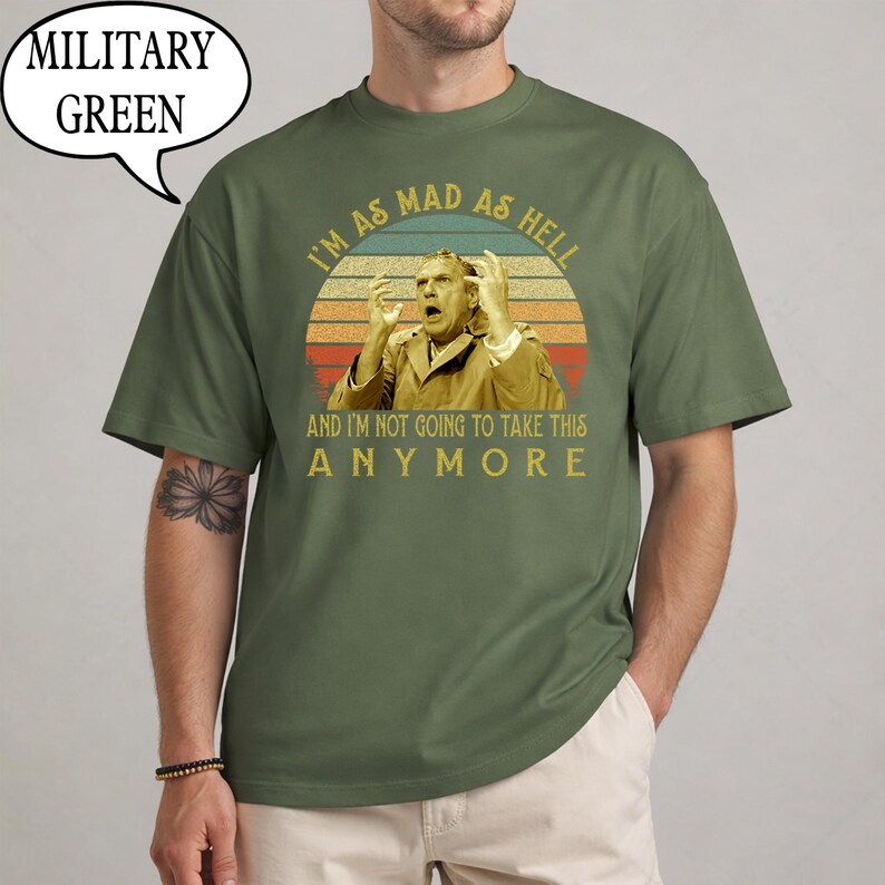 Howard Beale 'mad as Hell' Movie Quote T-shirt - Etsy