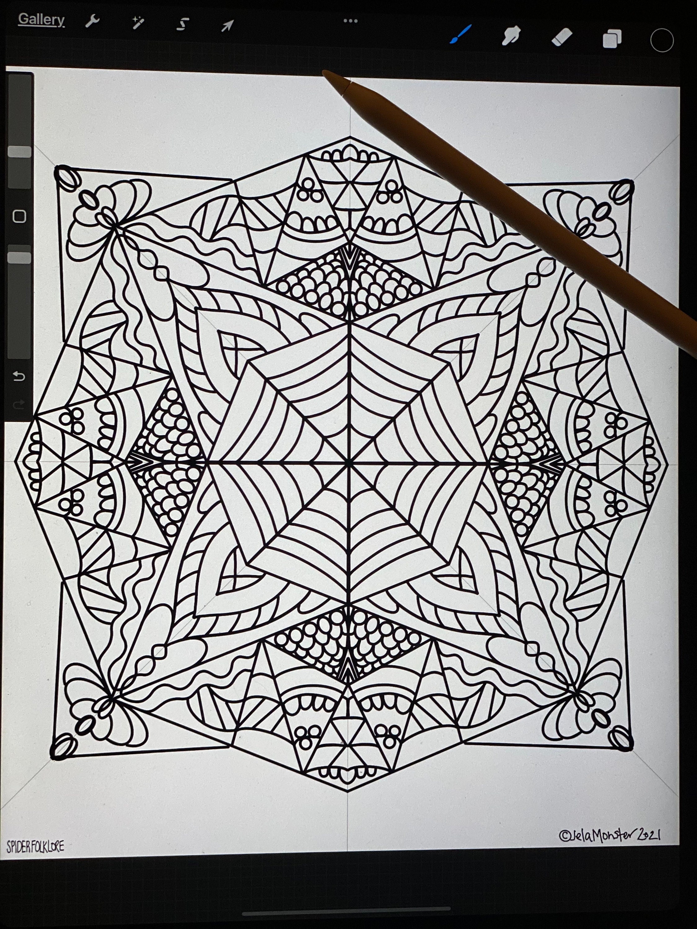 Spider Folklore Mandala - Coloring Page - Etsy