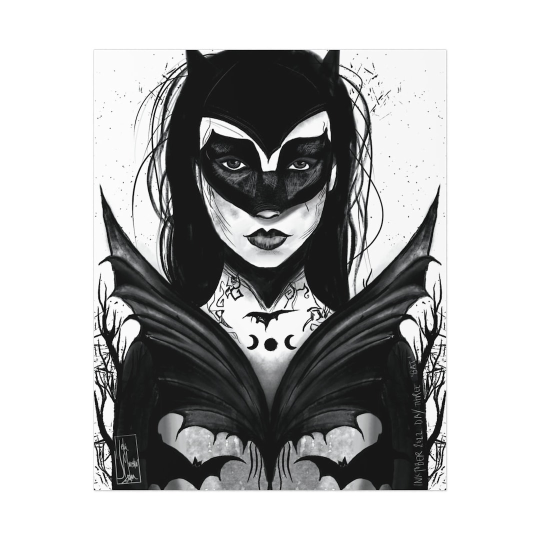 Bat - Inktober 2022 Goth Bat Goddess Fine Art Print Fantasy Gallery ...