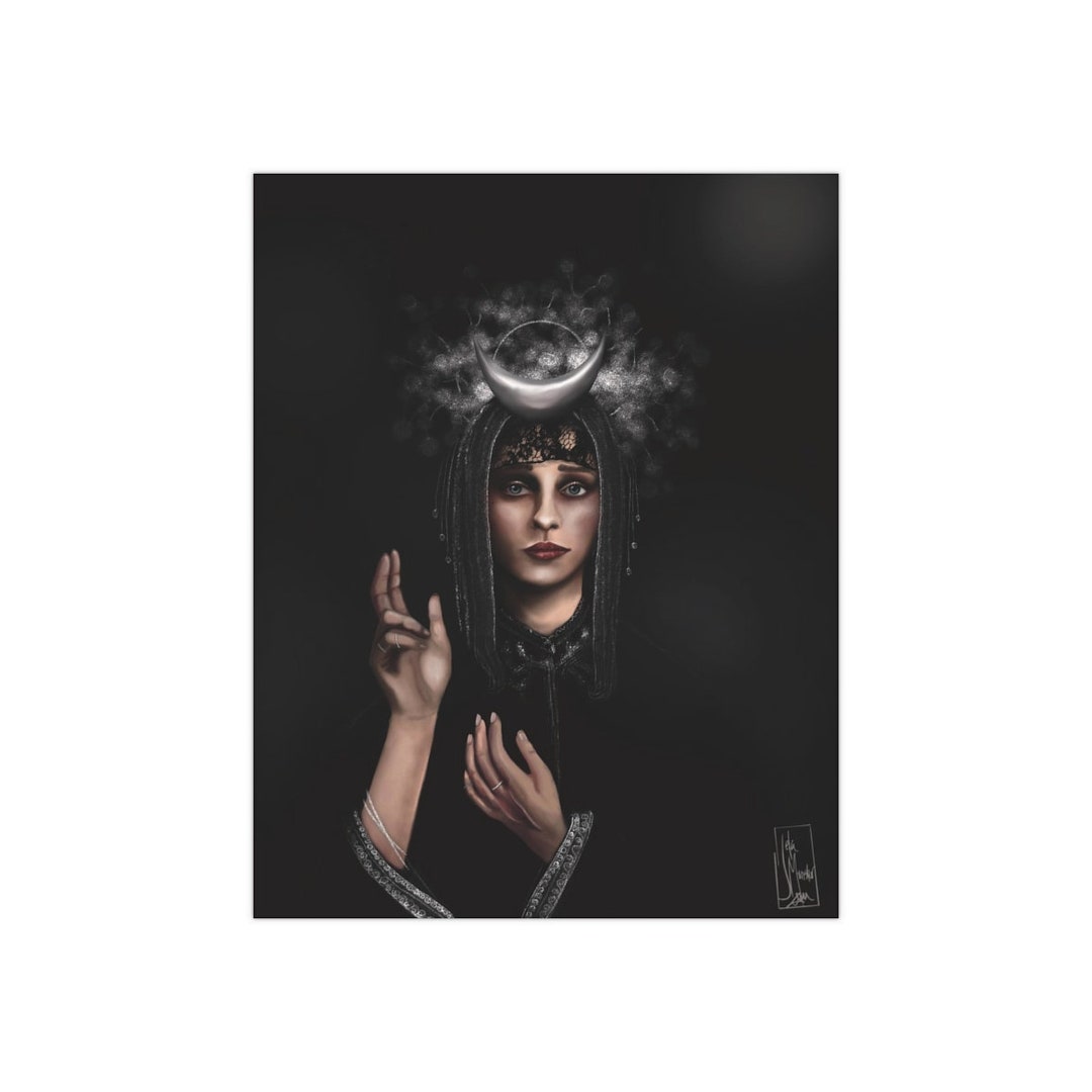 Lucia - Moon Goddess Fine Art Print Witchy Goth Moon - Etsy
