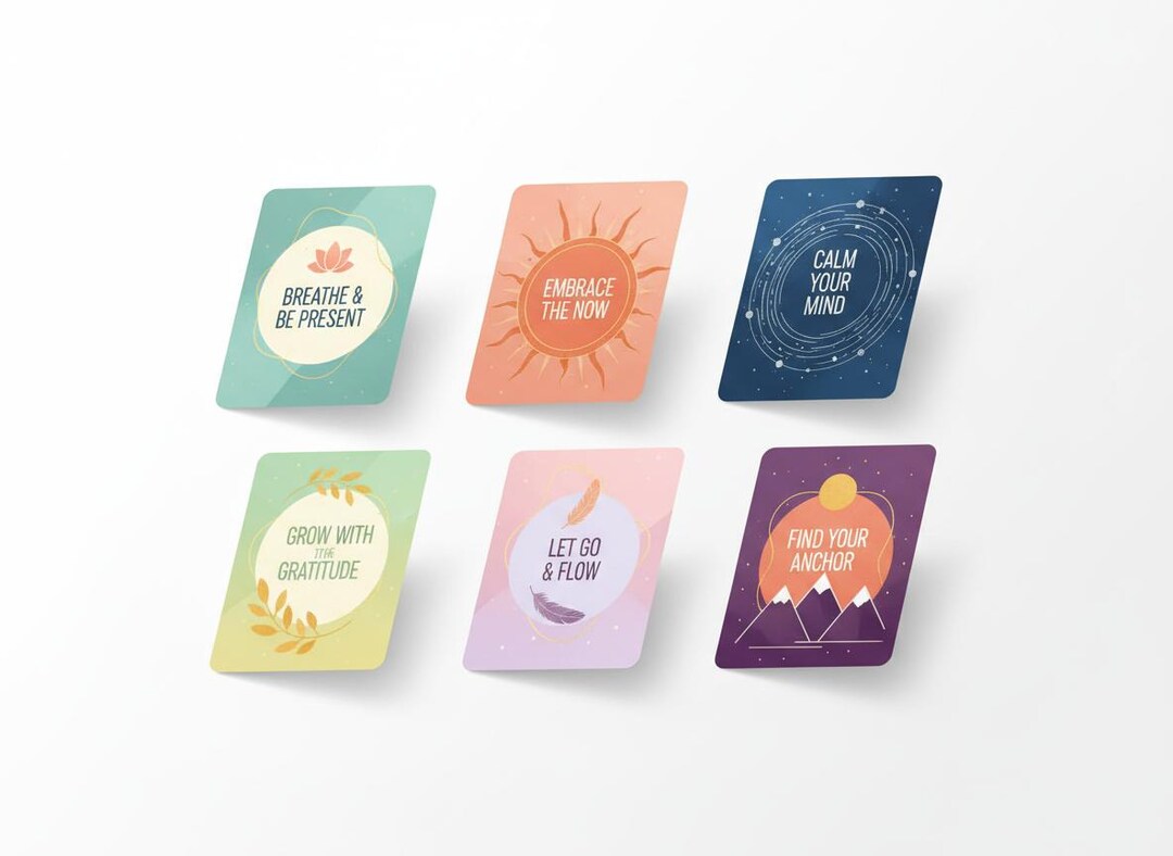 Mindfulness Cards Printable Deck | 20 Daily Inspiration Cards | Digital ...