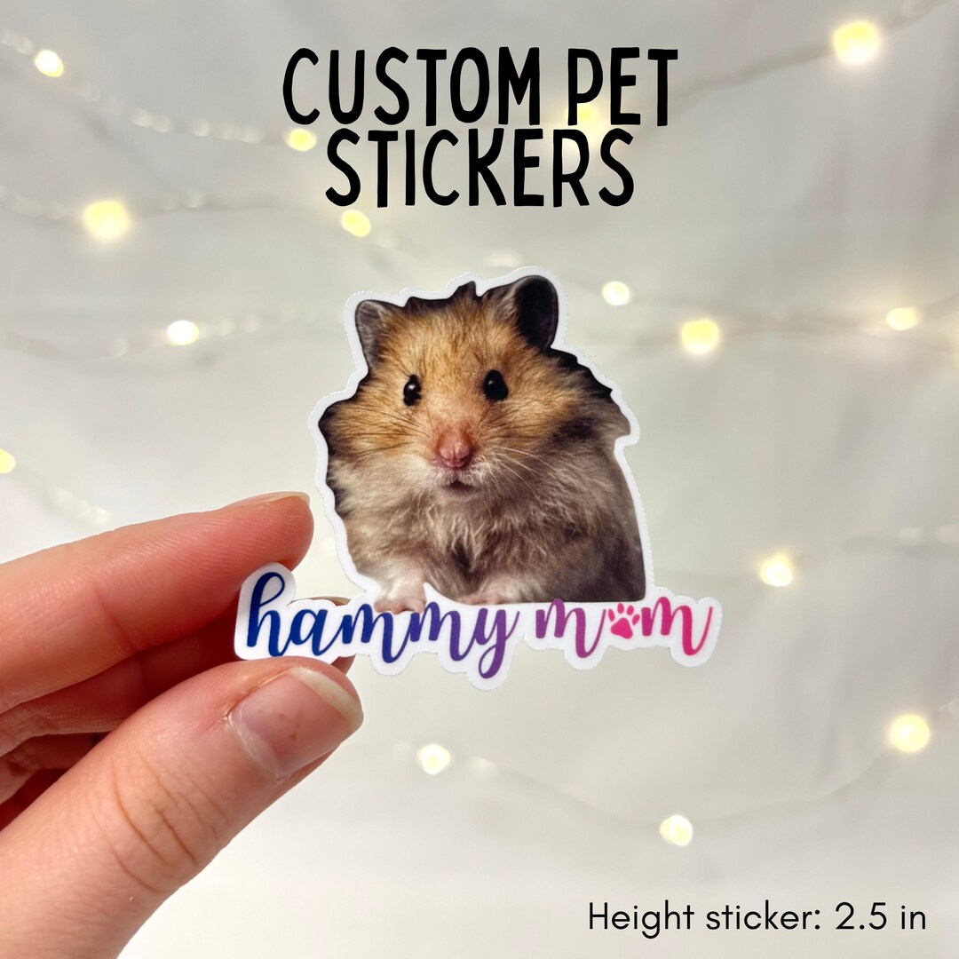 Custom “hammy Mom” Sticker, Personalized Hamster Vinyl Decal, Small Pet ...