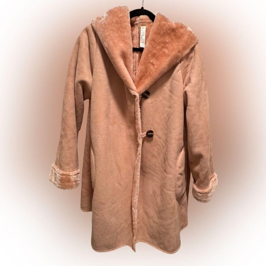 Women's Pina Rossi Soft Camo Pink Faux Fur Lined Coat, Size M, Looks ...