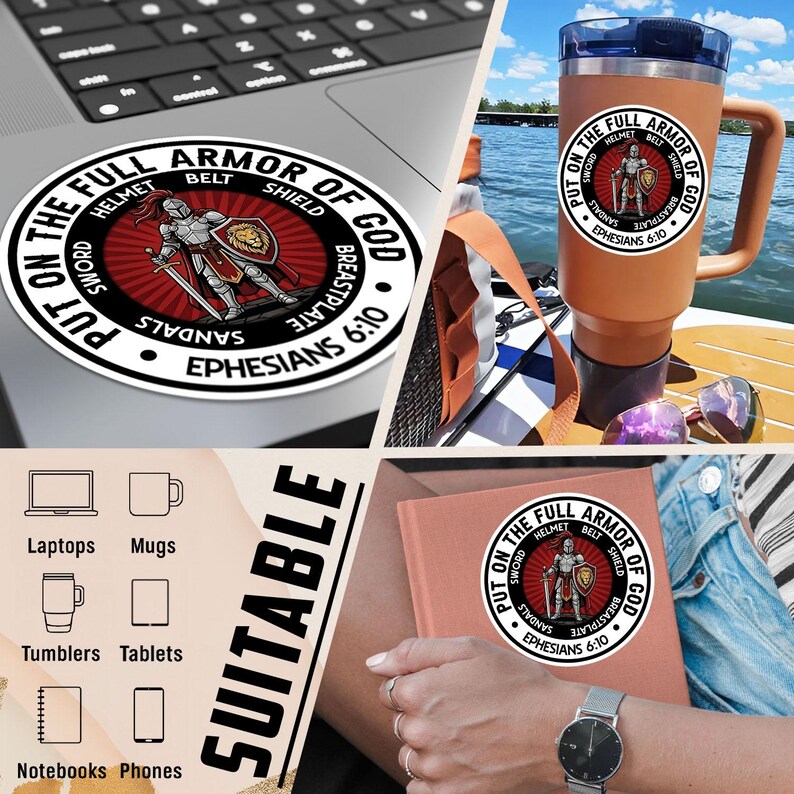 Full Armor of God Sticker, Ephesians 6:11 Bible Verse Sticker ...