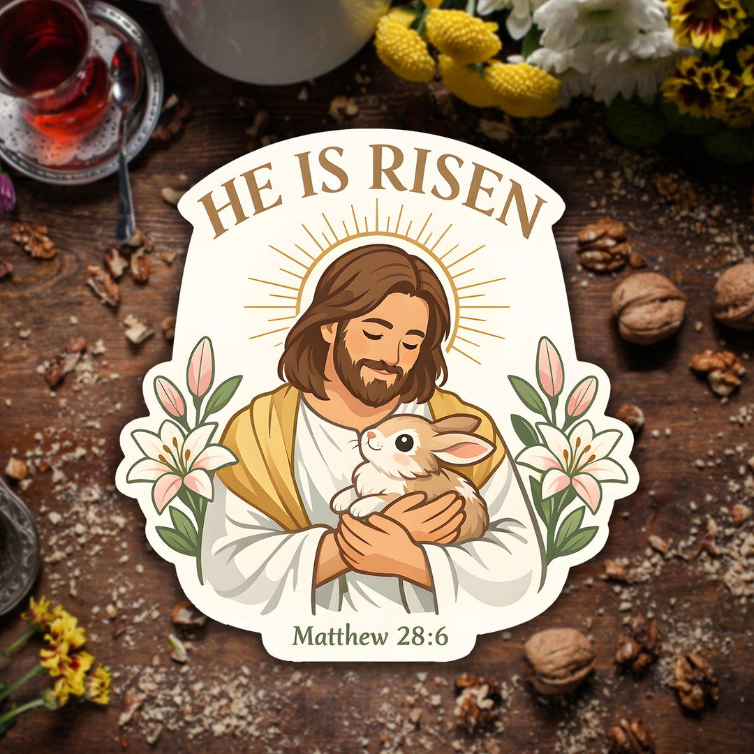He is Risen Matthew 28:6 Sticker Christian Easter Faith Vinyl Decal ...