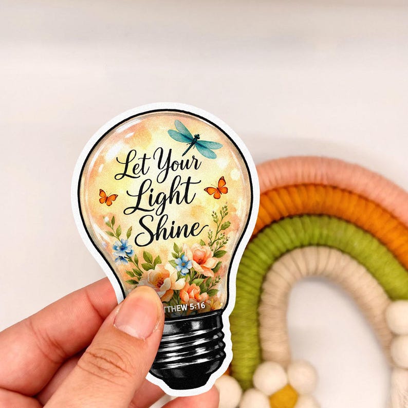 Let Your Light Shine Matthew 5:16 Sticker Christian Bible Verse Faith ...