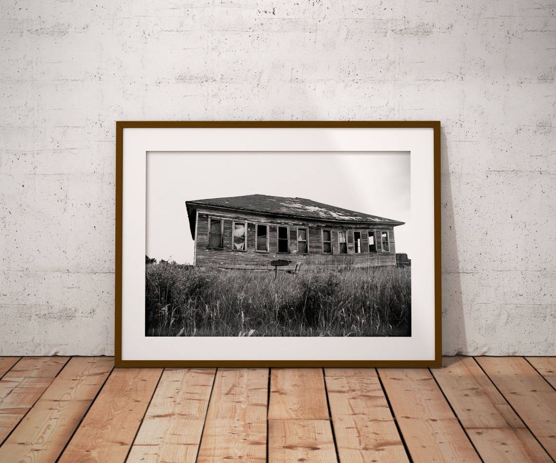 Schoolhouse Print Wooden School Rustic Decor American | Etsy