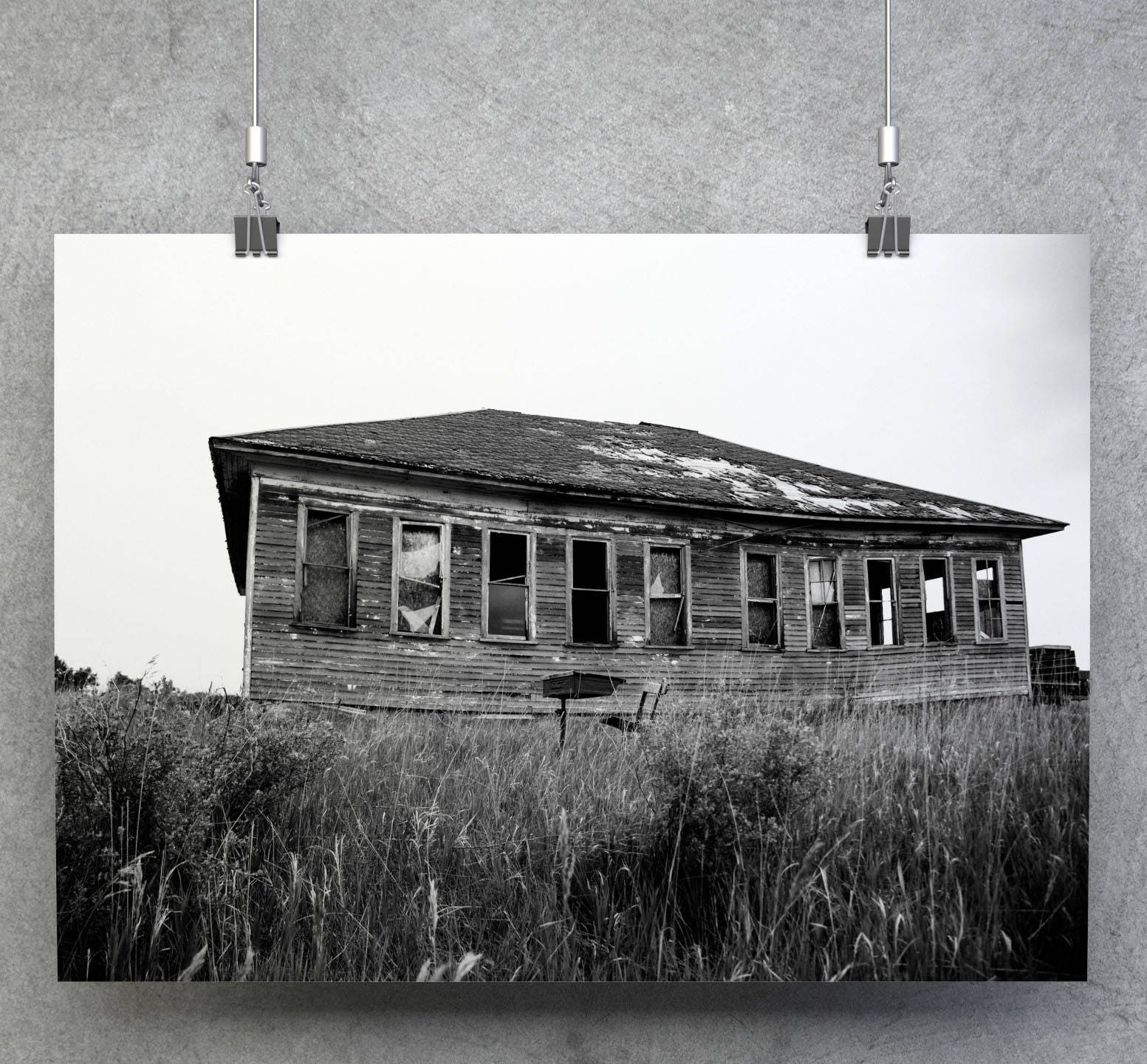 Schoolhouse Print, Wooden School, Rustic Decor, American Countryside ...