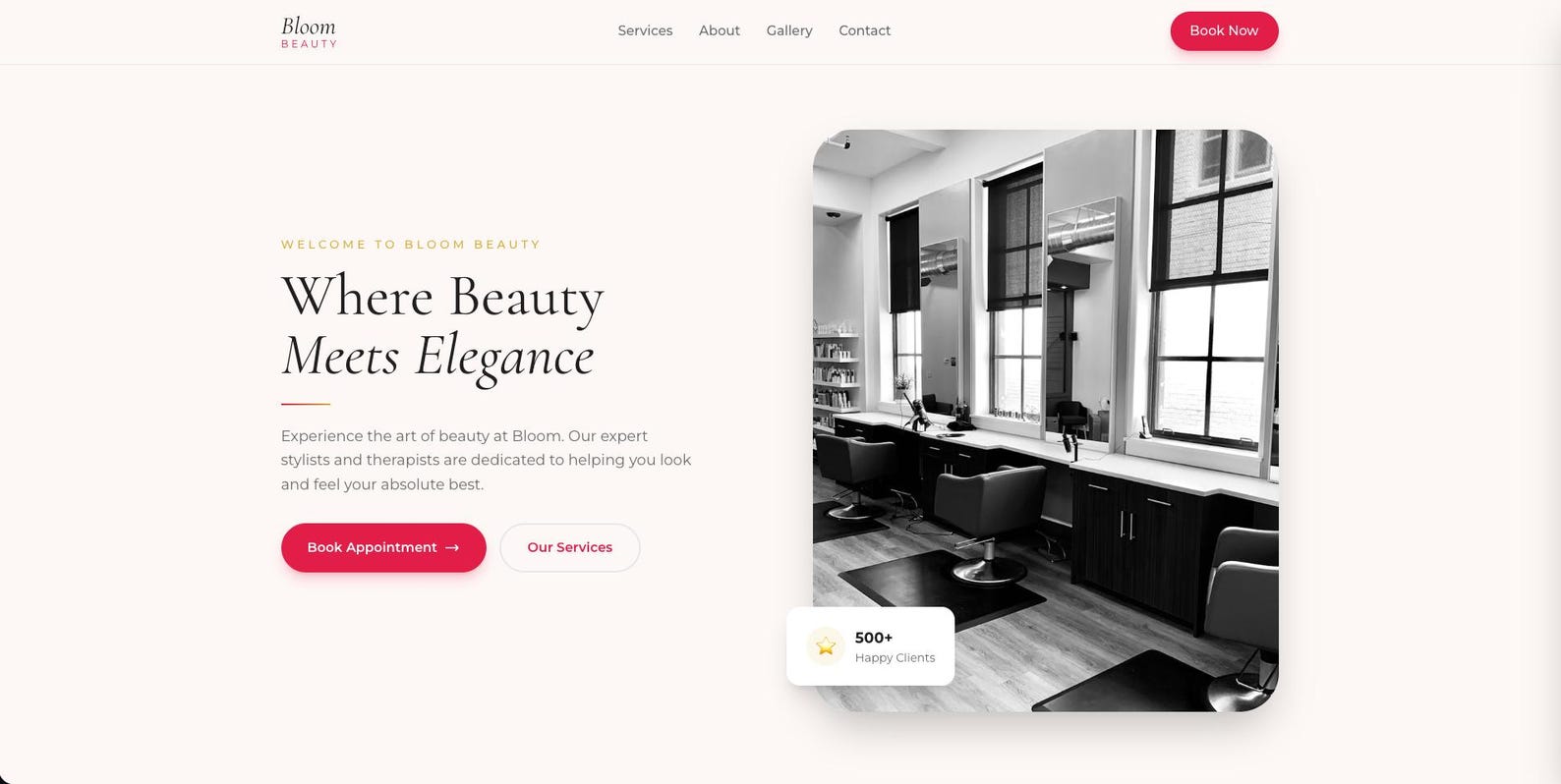 Beauty Salon Website Template, Hair Salon Landing Page, Spa, Nail ...