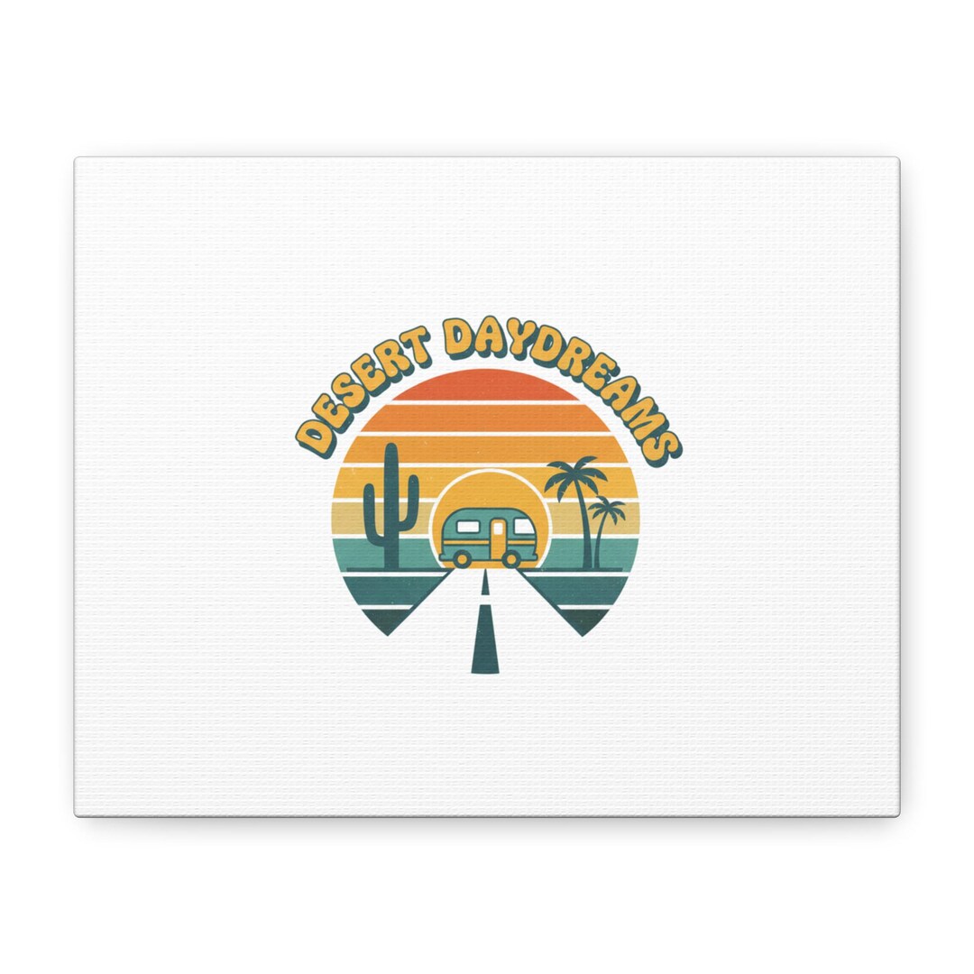 Desert Daydreams Sunset Canvas | 1970s Retro Palm Poster - Etsy
