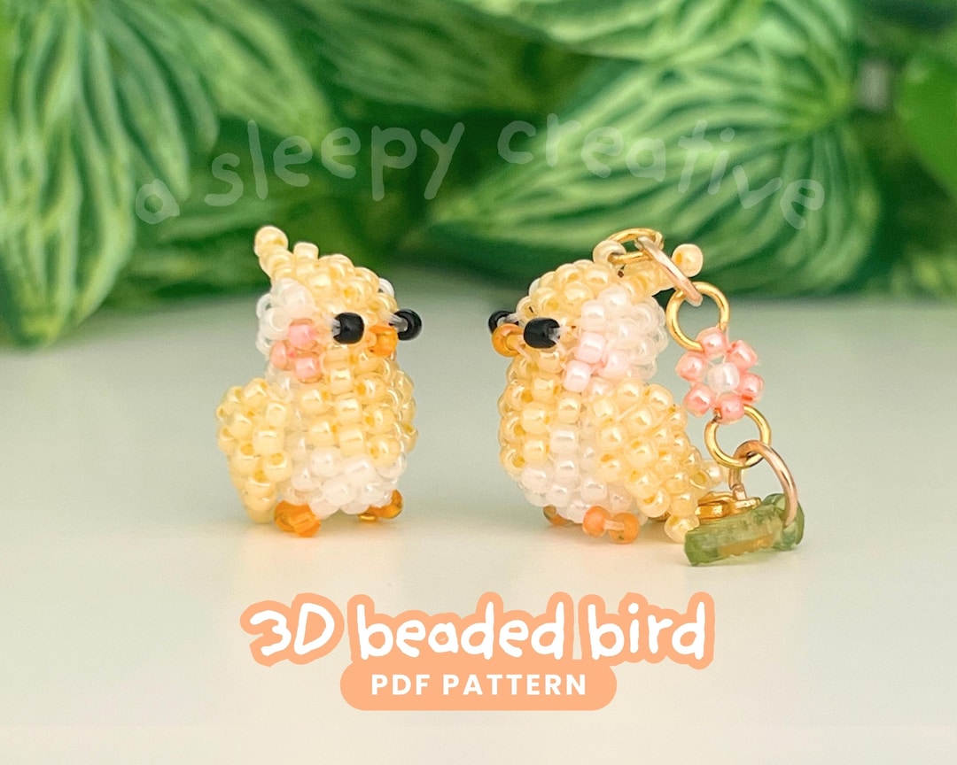 Beaded Bird Pattern PDF • 3D Seed Bead Tutorial | Peyote Stitch ...