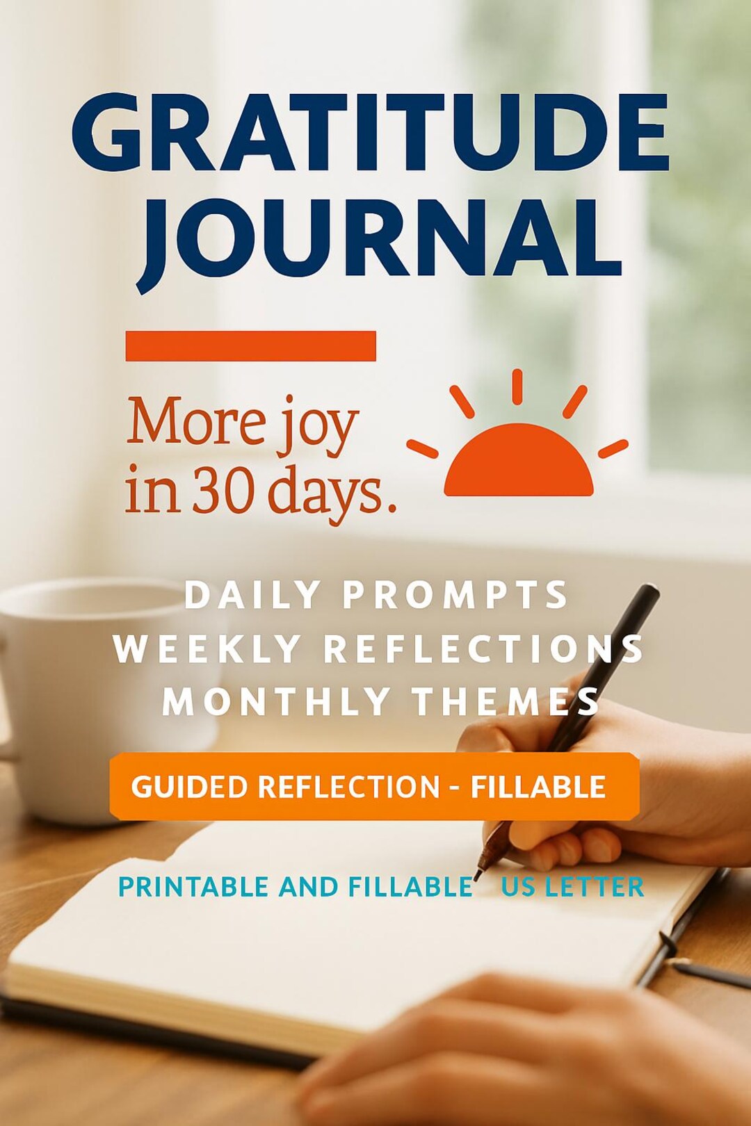 Gratitude Journal Printable PDF – Daily Weekly Monthly Reflection Pages ...