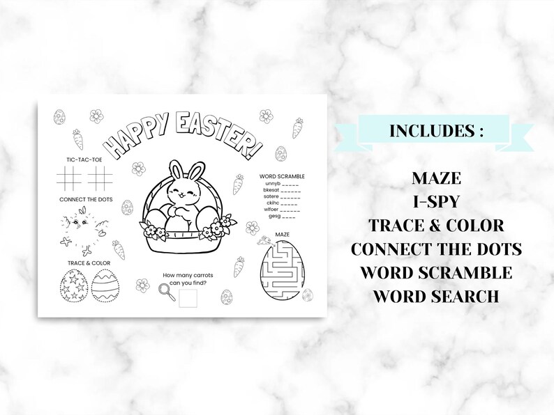 Easter Activity Placemat Printable for Kids | Christian Easter ...