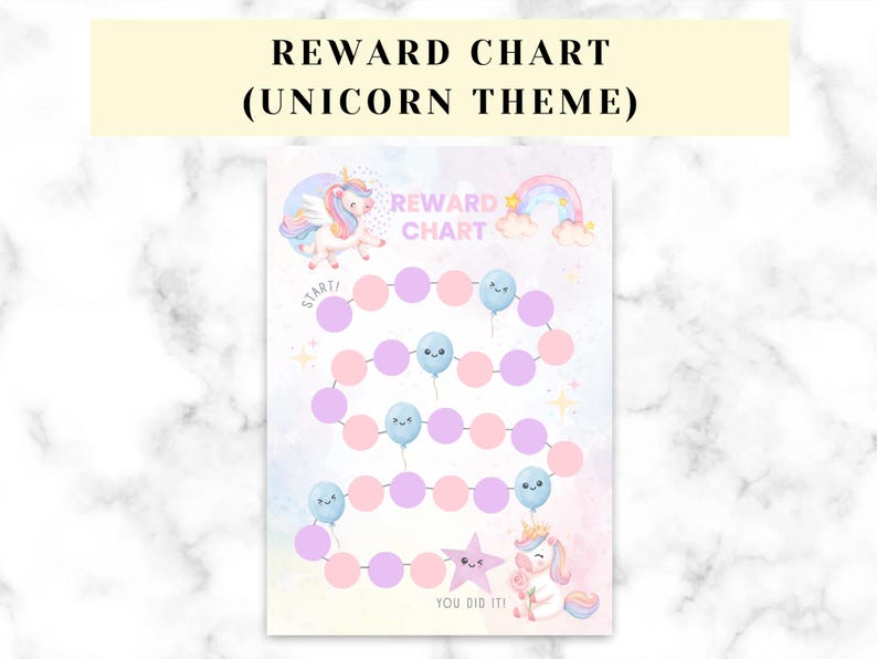 Unicorn Reward Chart Printable | Behavior Chart | Girls Chore Chart ...