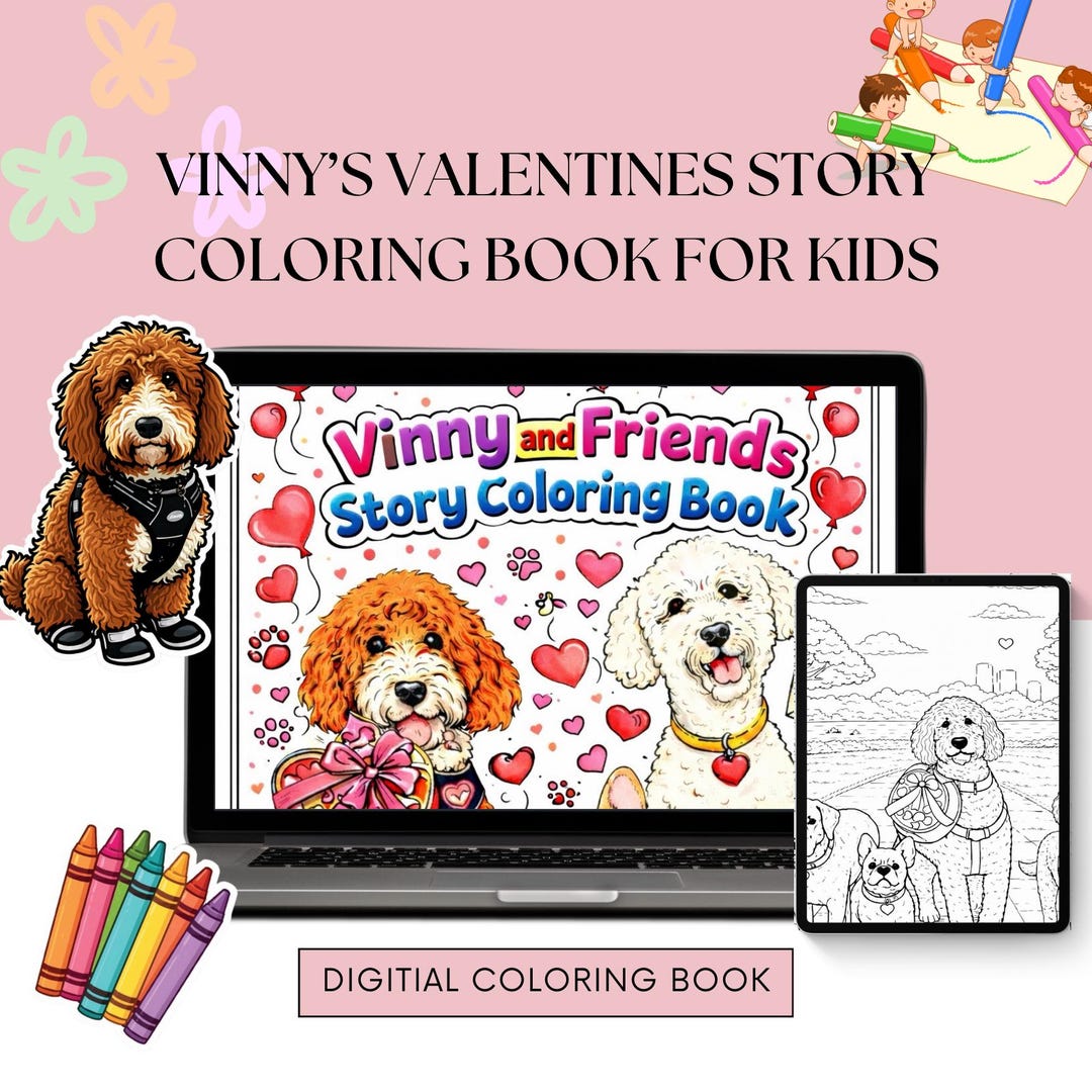 Vinny's Valentine's Day Story Dog Coloring Book | Kids Activity ...