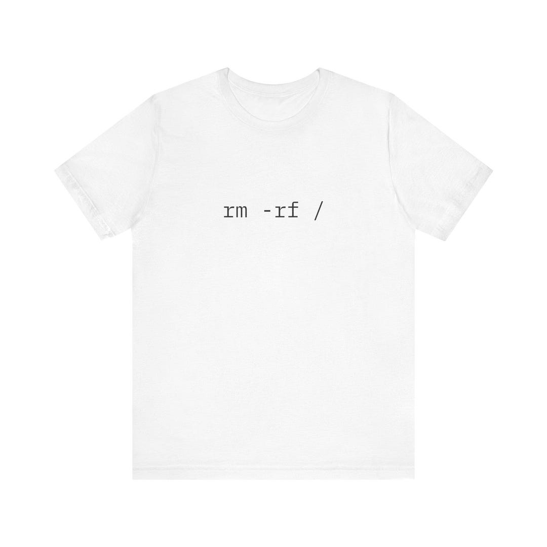 Rm -rf / Tee | Minimalist Linux Command Computer Shirt - Etsy
