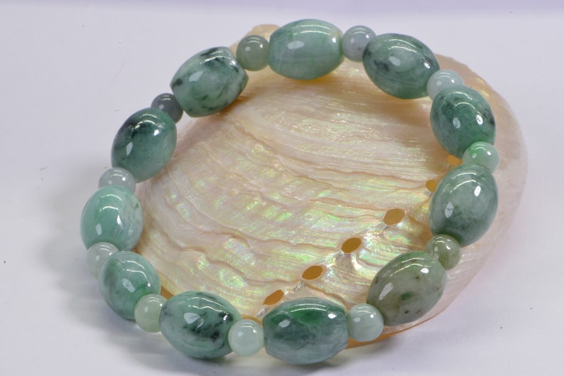 Burmese Jade Barrel Icy Green Genuine Jade Bracelet - Etsy
