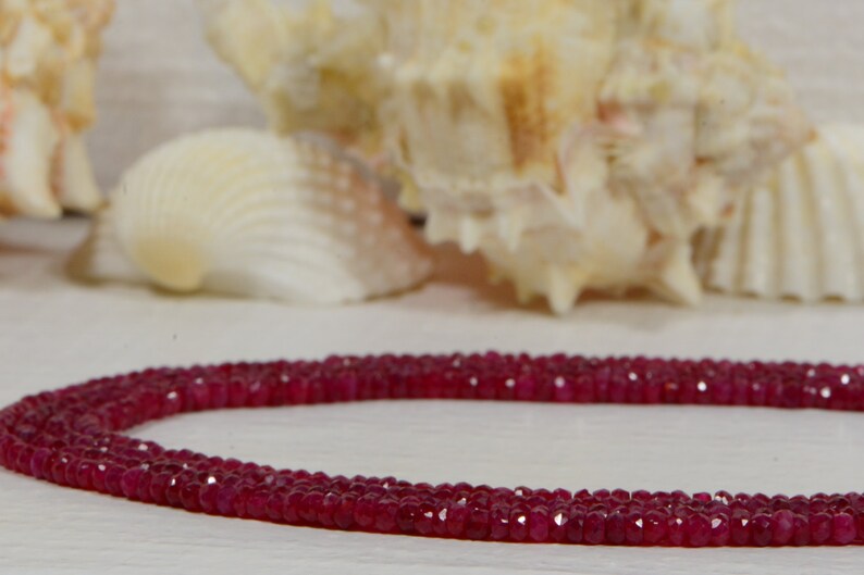 Ruby 3x2mm 6 inch Strand Faceted Rondelles Natural | Etsy