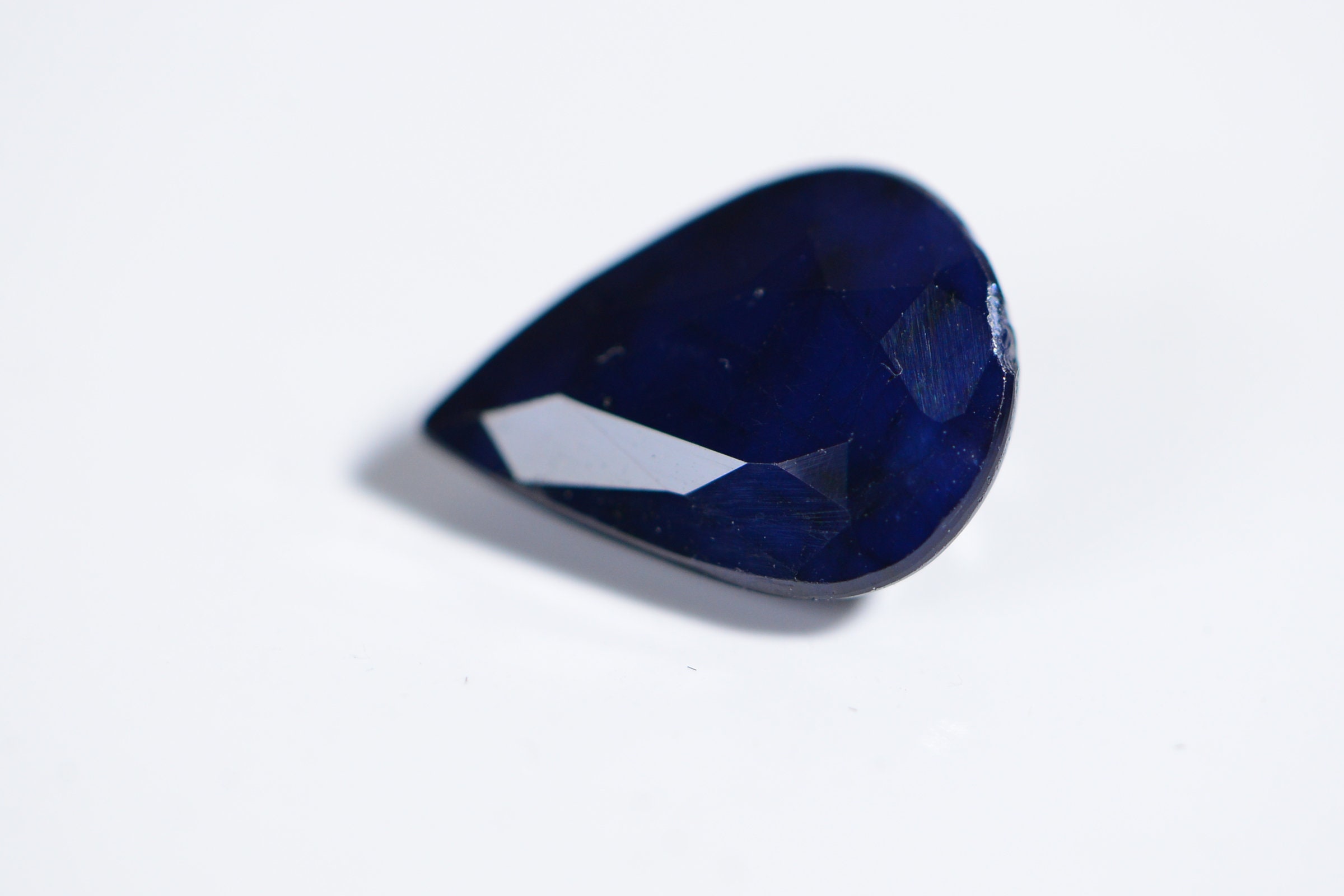 Genuine Sapphire Faceted Teardrop Cabochon Natural Gemstone - Etsy
