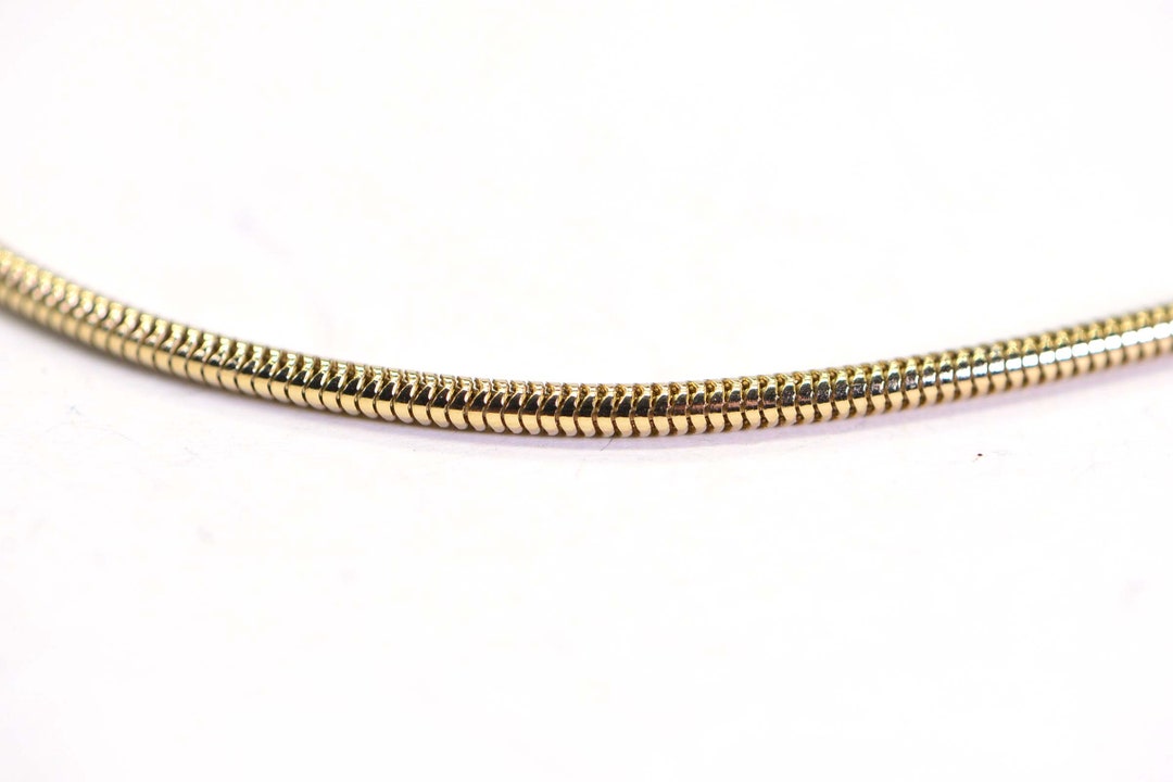 18K Yellow Gold Round Snake Diamond Cut Chain 18 Inch Extra - Etsy