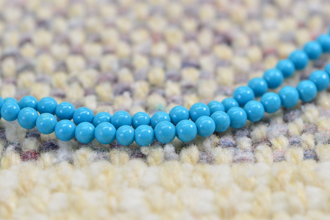 Arizona Turquoise Sleeping Beauty Round Beads 4.5 Mm Natural Gemstone ...