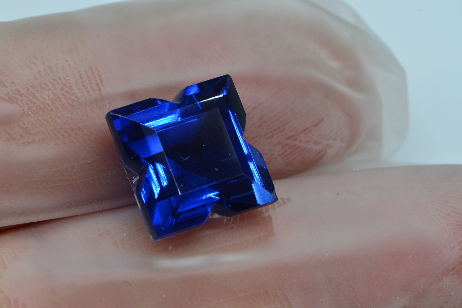 12mm Synthetic Sapphire Doublet Quartz Faceted Princes Cut | Etsy