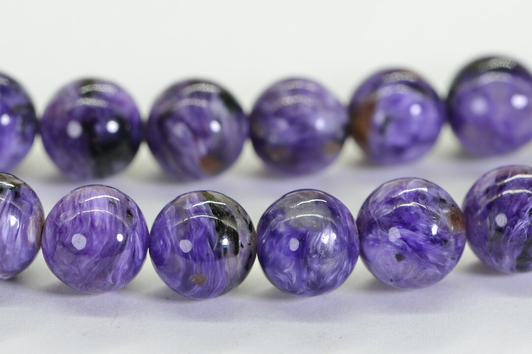 Russian Charoite 9mm Round Beads Natural Gemstone Beads Jewelry Making ...