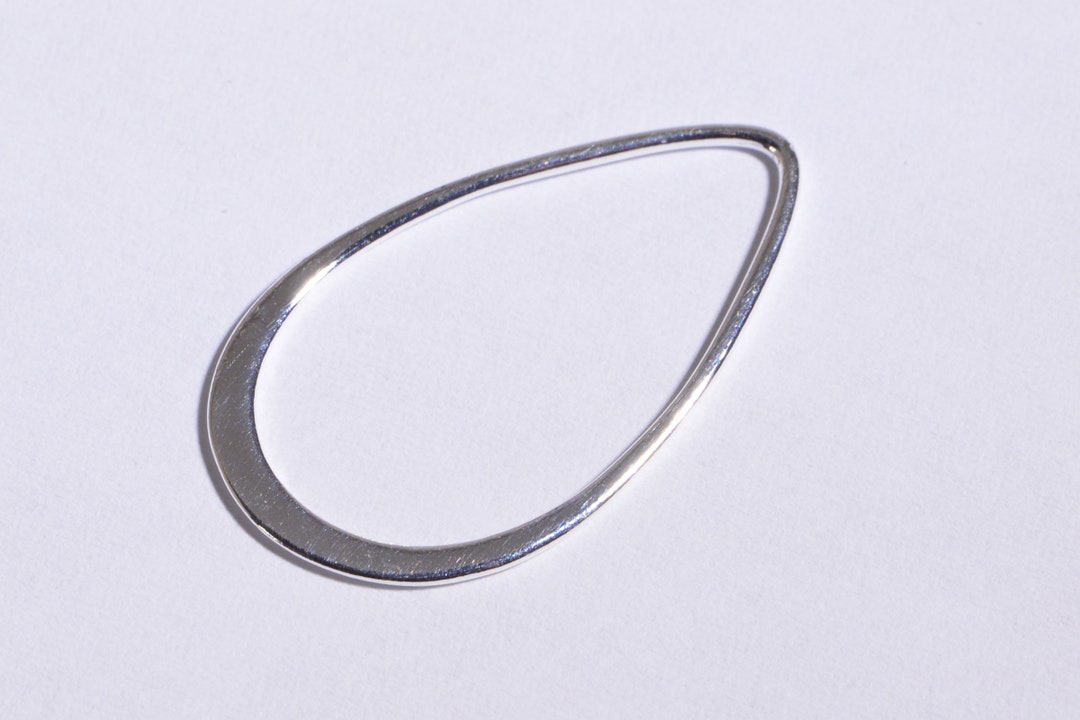 Sterling Silver Pear Shape Link 29x17mm Long Teardrops Earrings ...