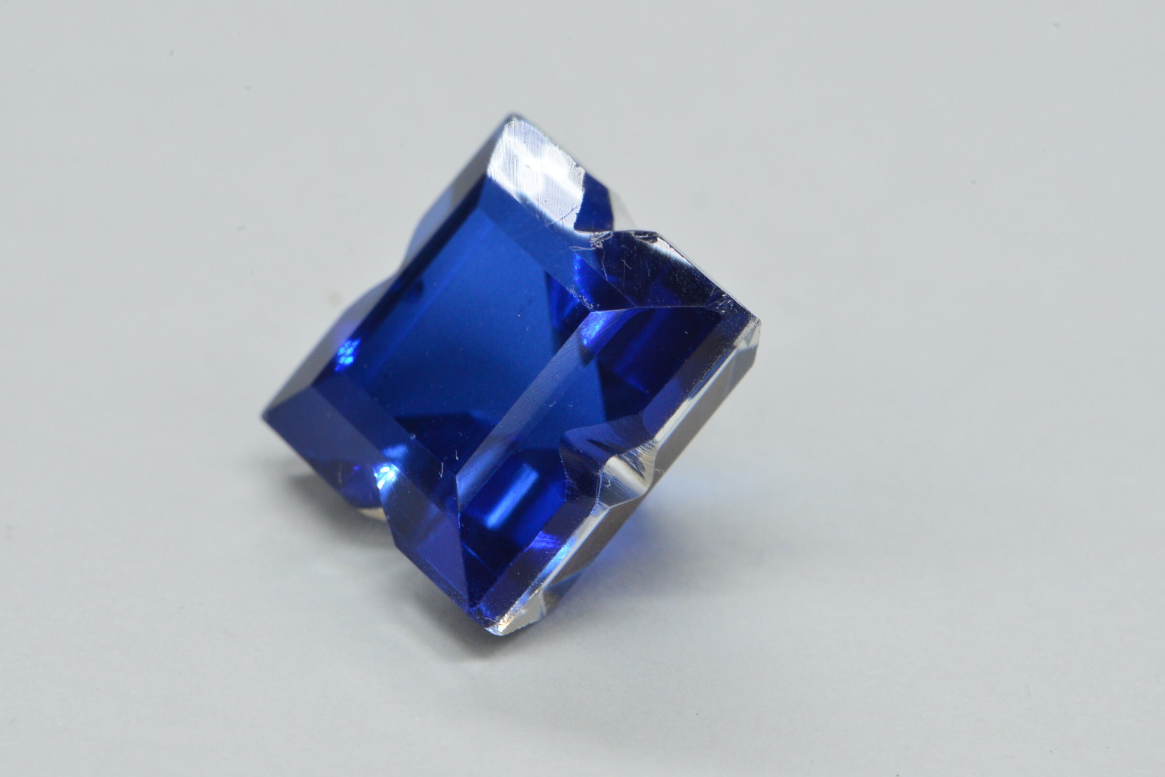 12mm Synthetic Sapphire Doublet Quartz Faceted Princes Cut | Etsy