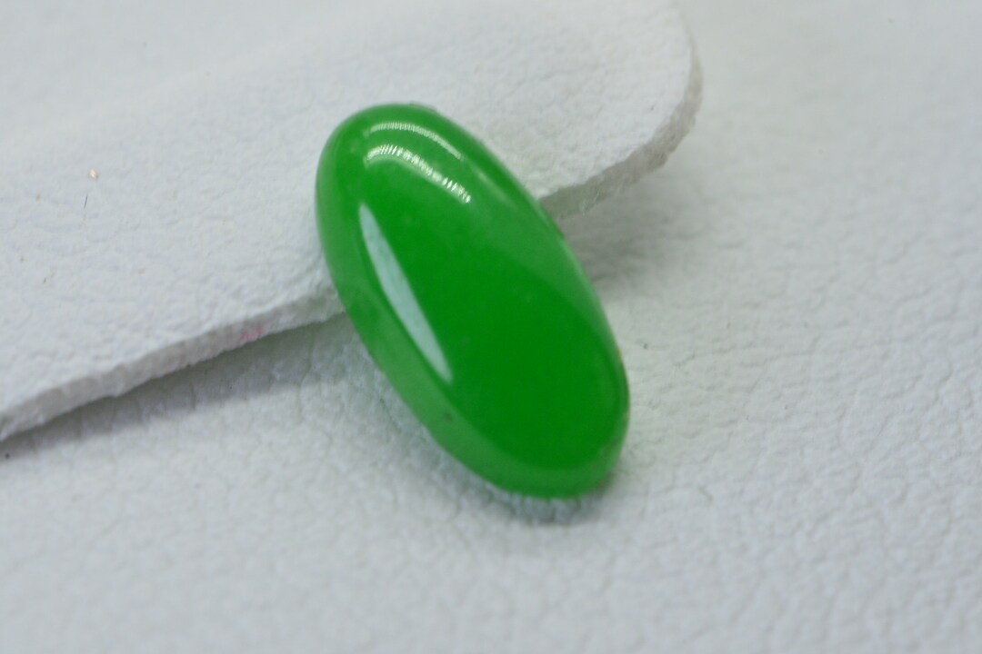 Burmese Green Jade Long Oval Smooth Cabochon 10x5mm - Etsy